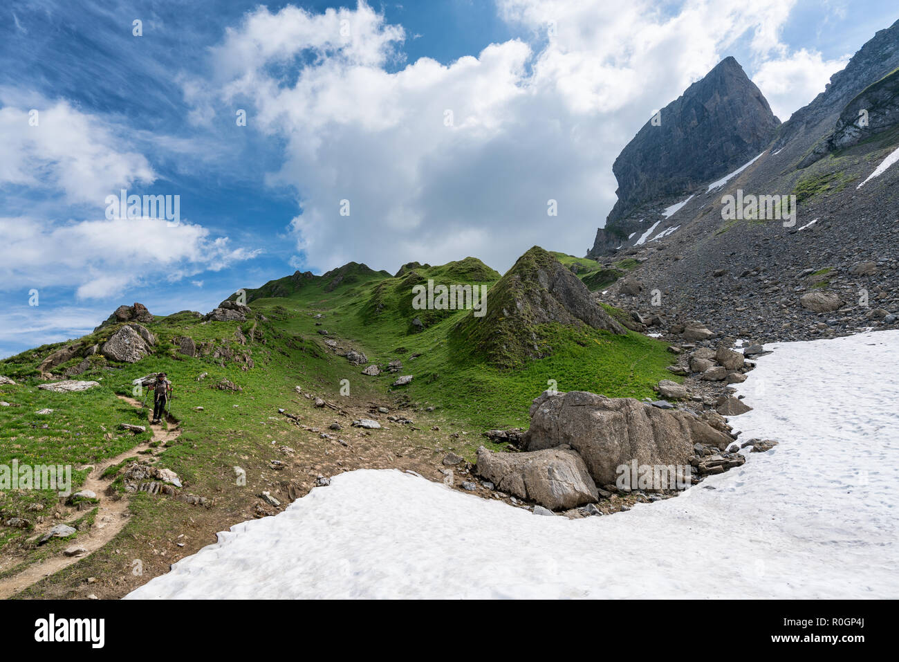 Hiking in the French Alps, Côte-d'Aime, France, Europe, EU Stock Photo ...