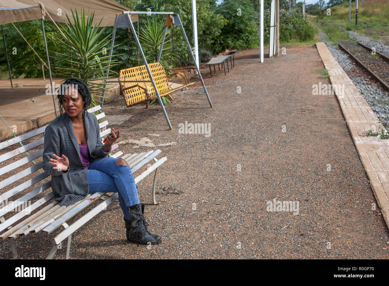 Historic station and buildings in the diamond town of Cullinan, South ...