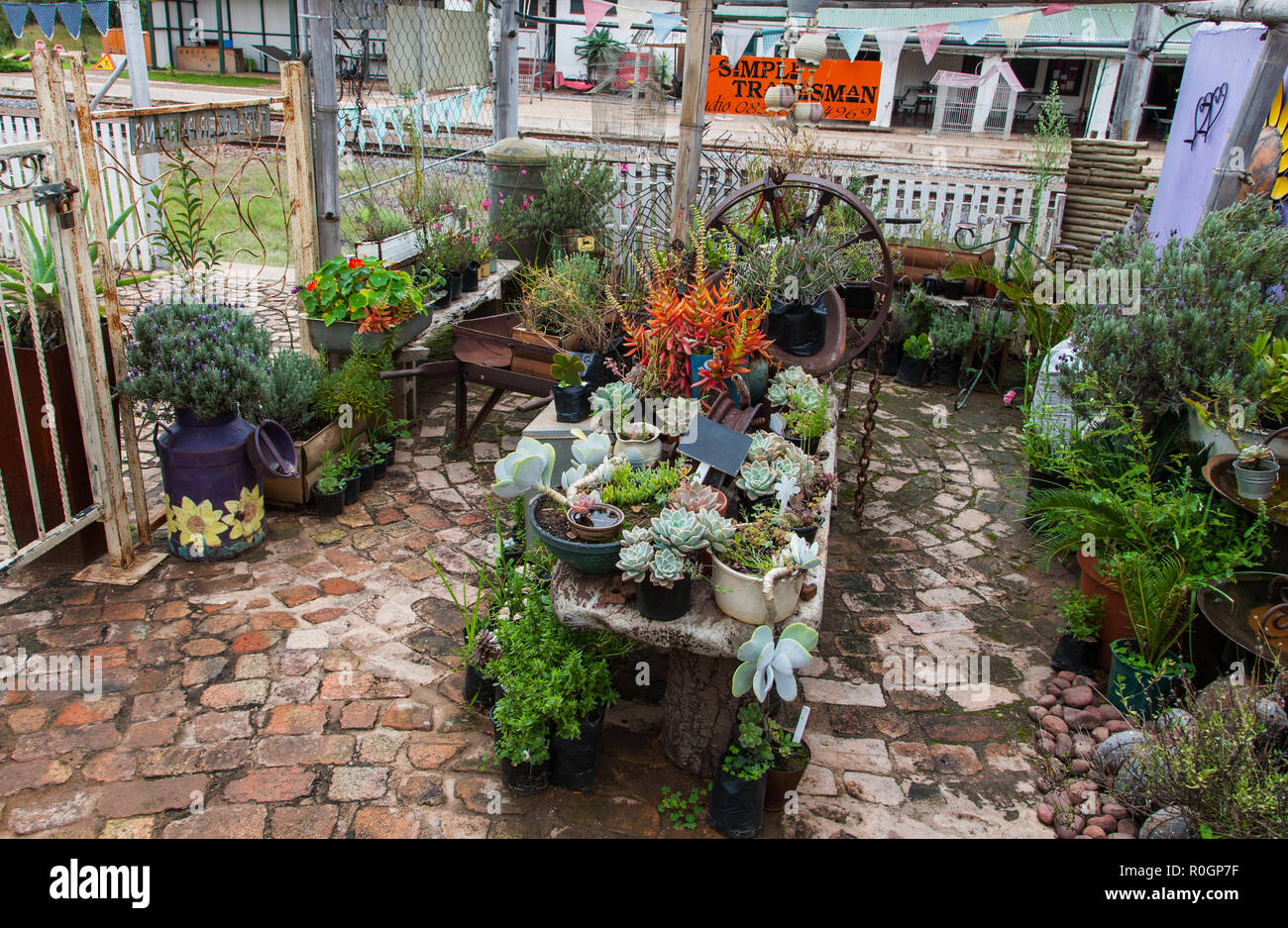 Historic station and buildings in the diamond town of Cullinan, South ...