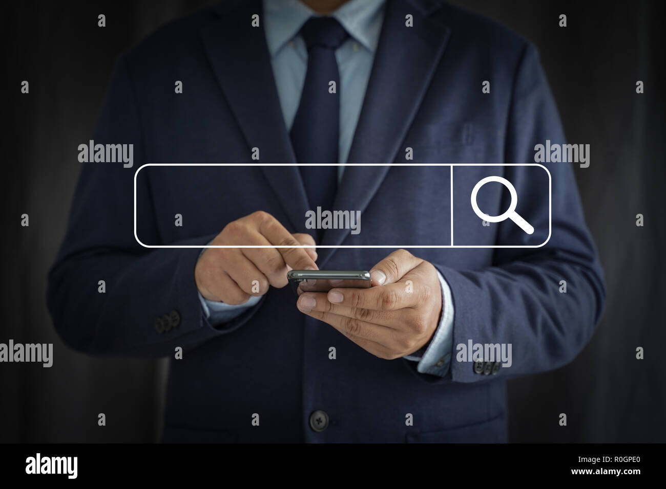 Businessman using Searching Browsing Internet internet of things (IoT ...