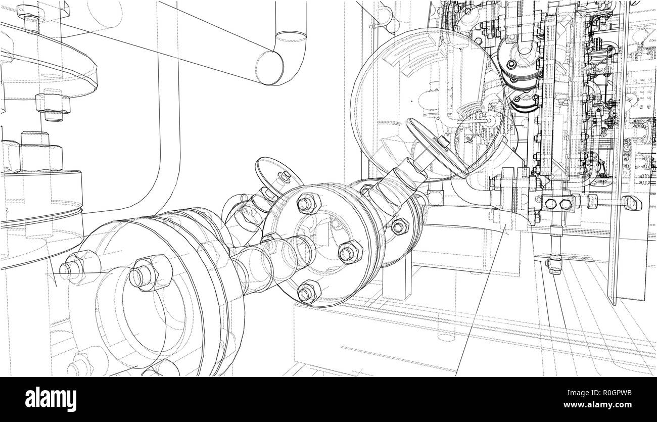 Sketch of industrial equipment. Vector Stock Vector Image & Art - Alamy