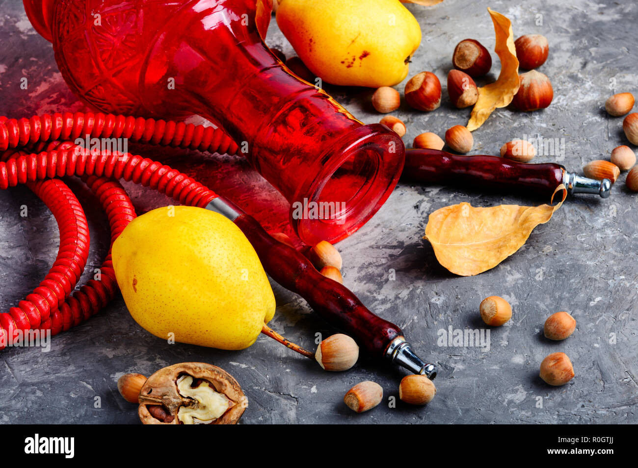 Oriental shisha hookah with aroma coffee for relax.Modern hookah with ...