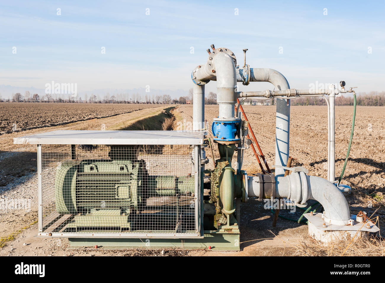 System for pumping irrigation water for agriculture Stock Photo - Alamy