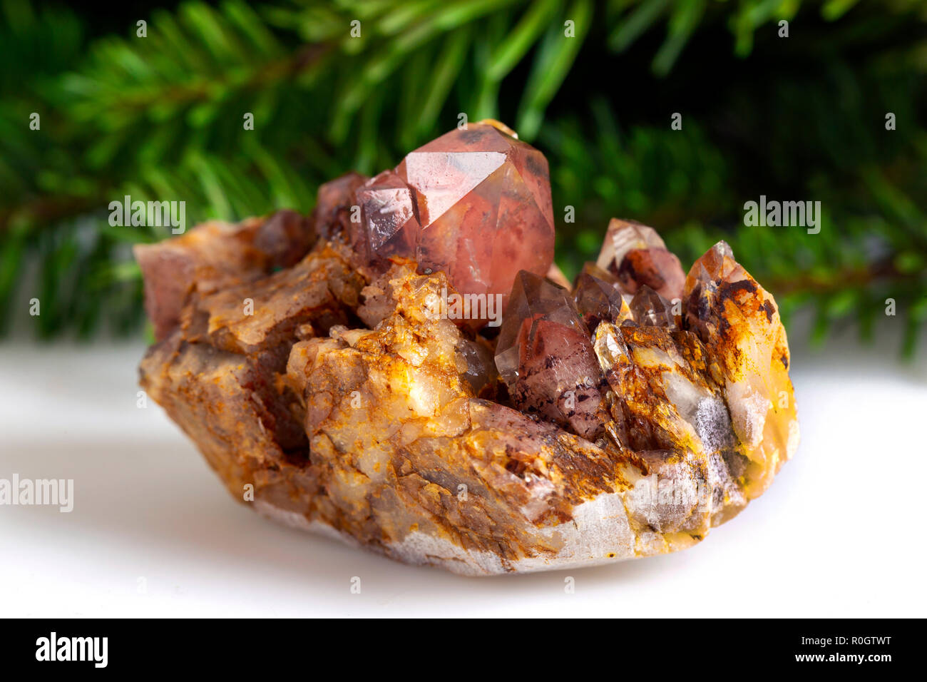 Red quartz, Beautiful mineral specimen gem quartz stonre rock Stock ...