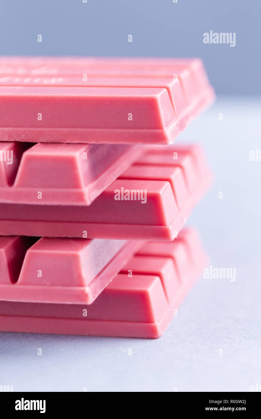 Finger Ruby Chocolate Bar made from ruby cocoa bean. New dimension of ...