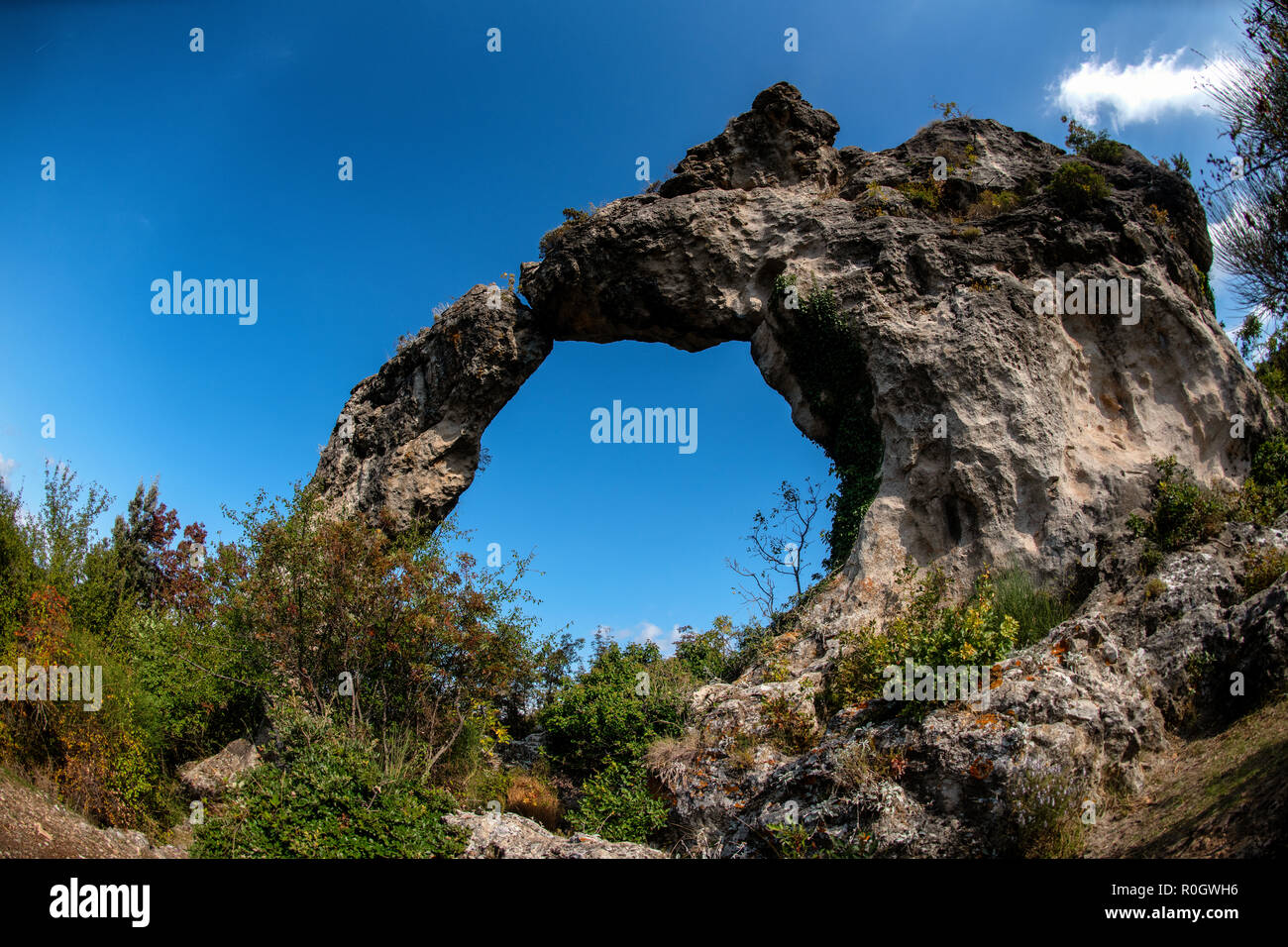 Koloc Arch is a natural dolomite bridge on the Island of Brac, Croatia ...