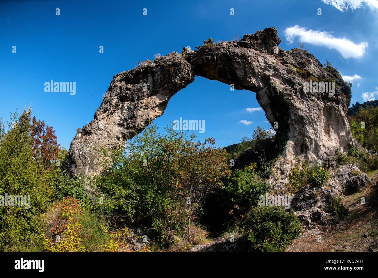 Koloc Arch is a natural dolomite bridge on the Island of Brac, Croatia ...