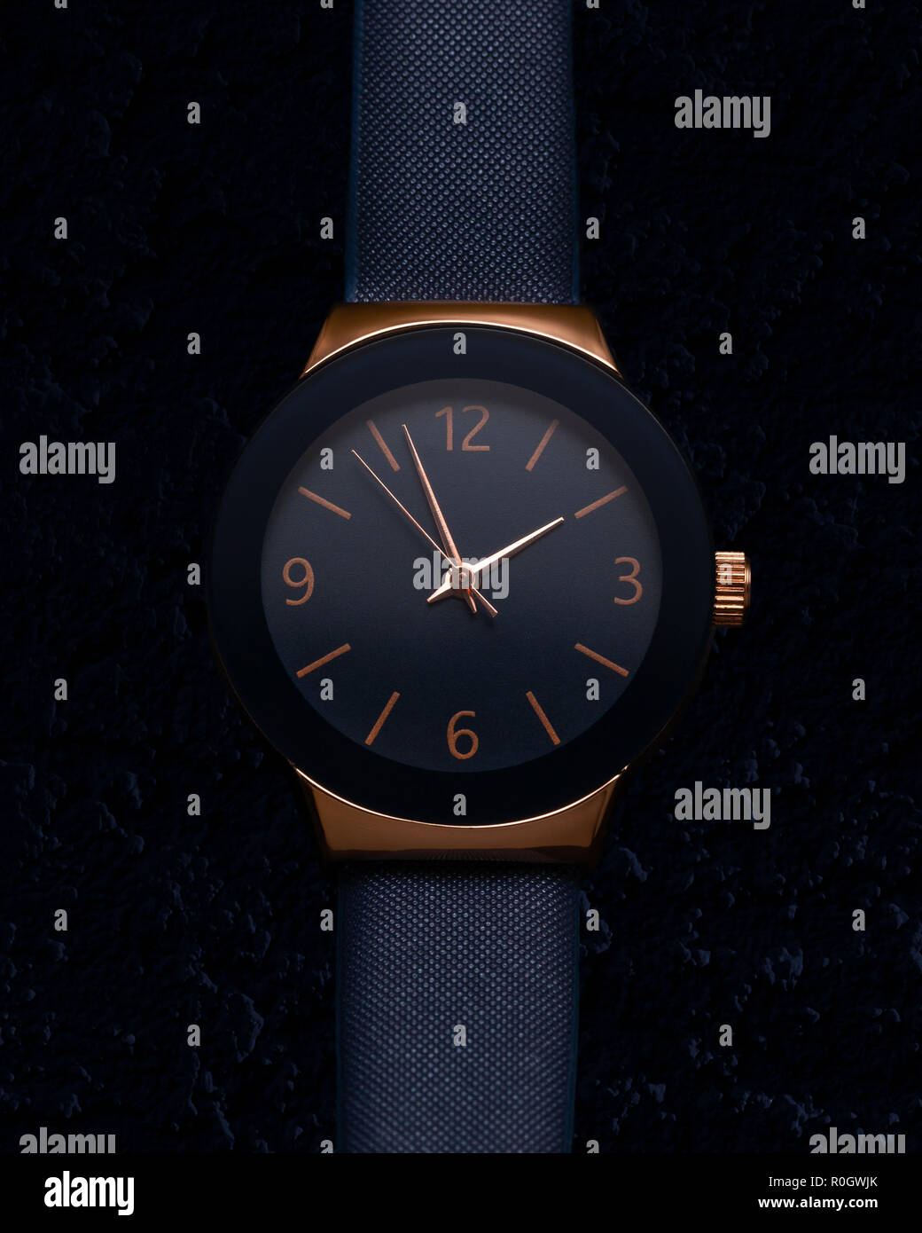 Woman watch, gold and blue color Stock Photo - Alamy