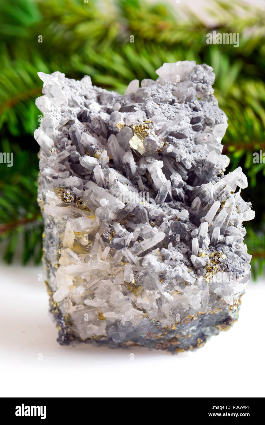 Macro shooting of natural gemstone. The raw mineral is pyrite, China ...