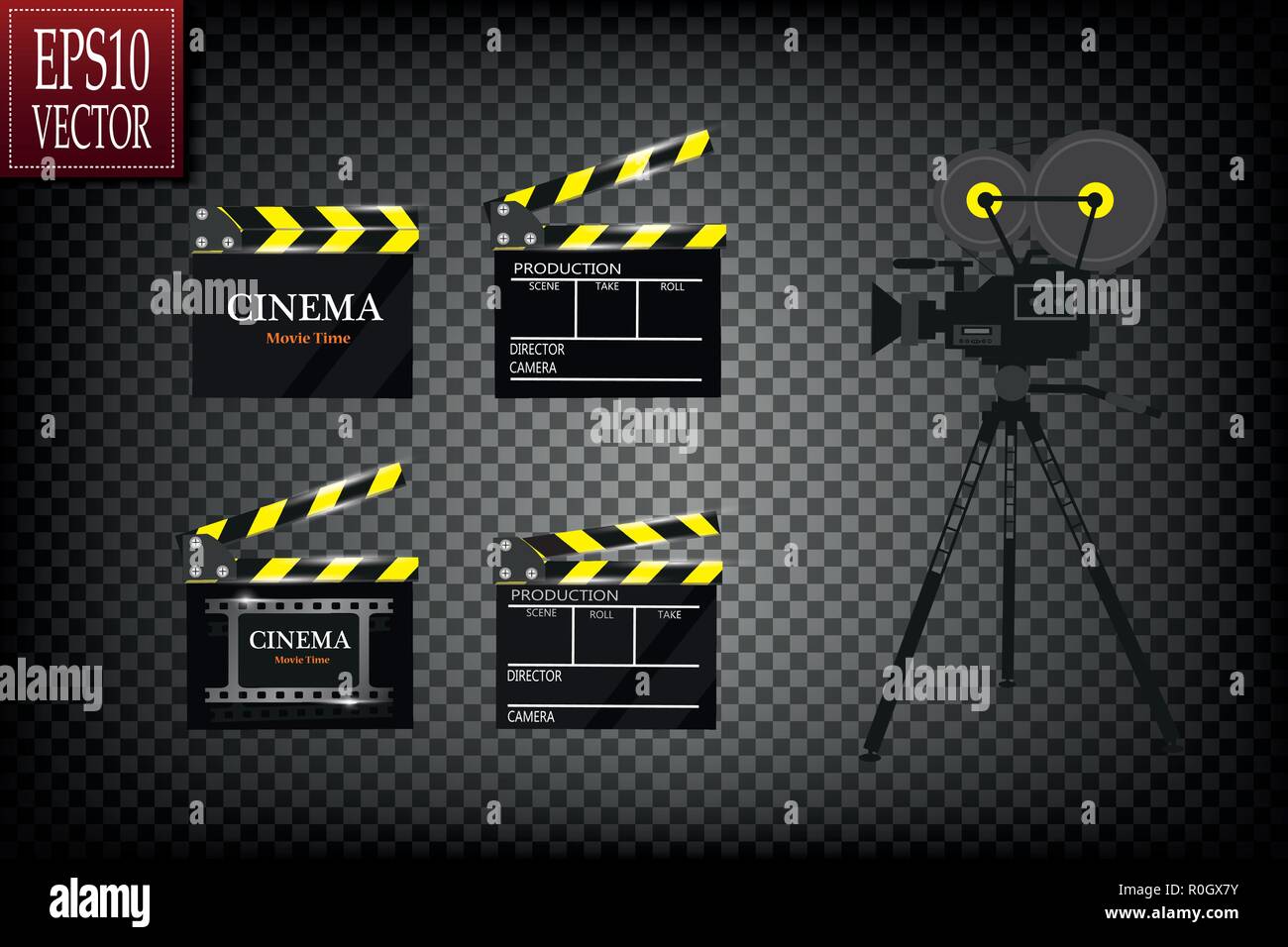 Cinema festival Flyer Or Poster With Movie Reel And Clapper Board ...
