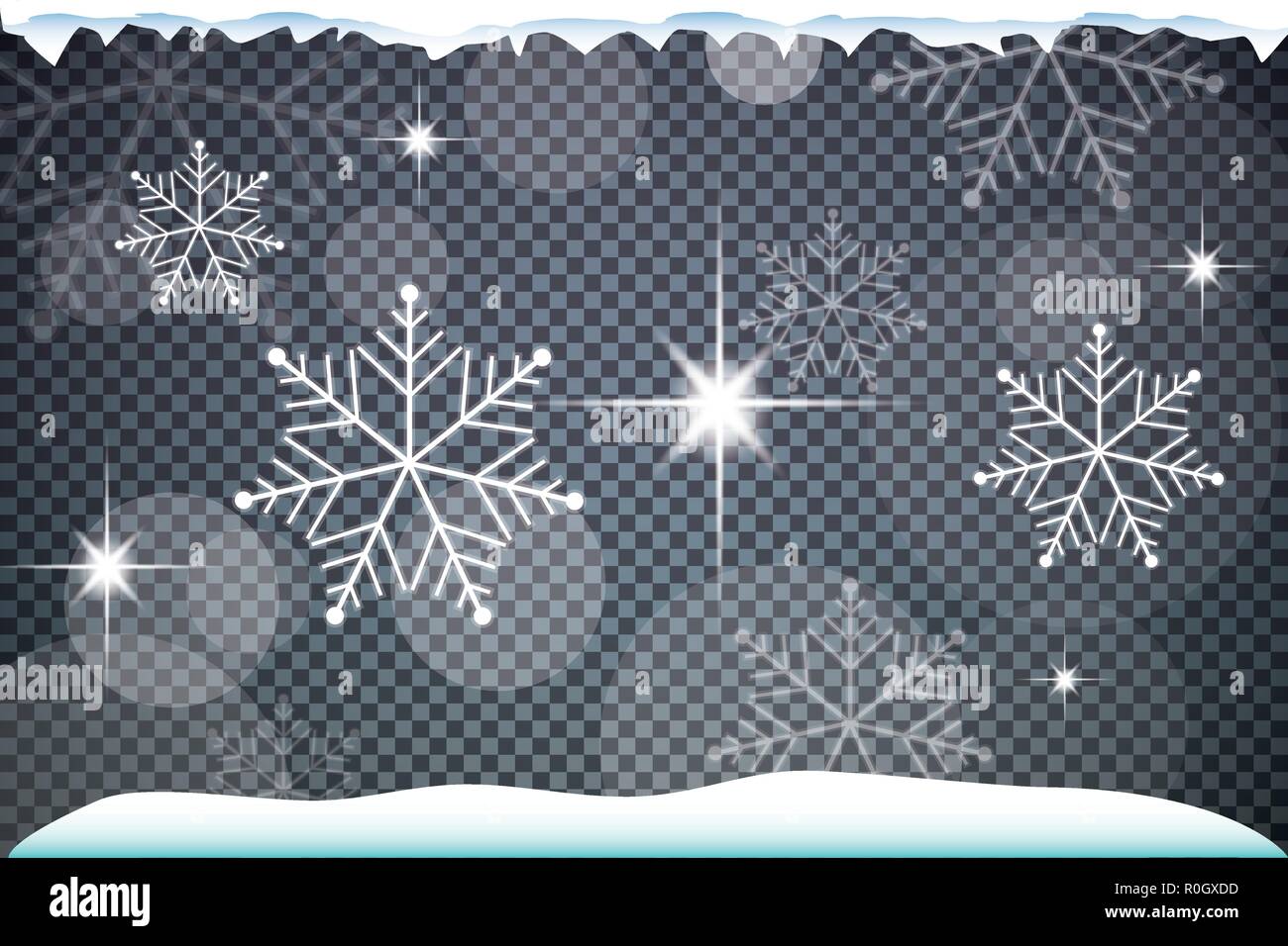 Christmas ornaments made from snowflakes vector illustration Stock ...