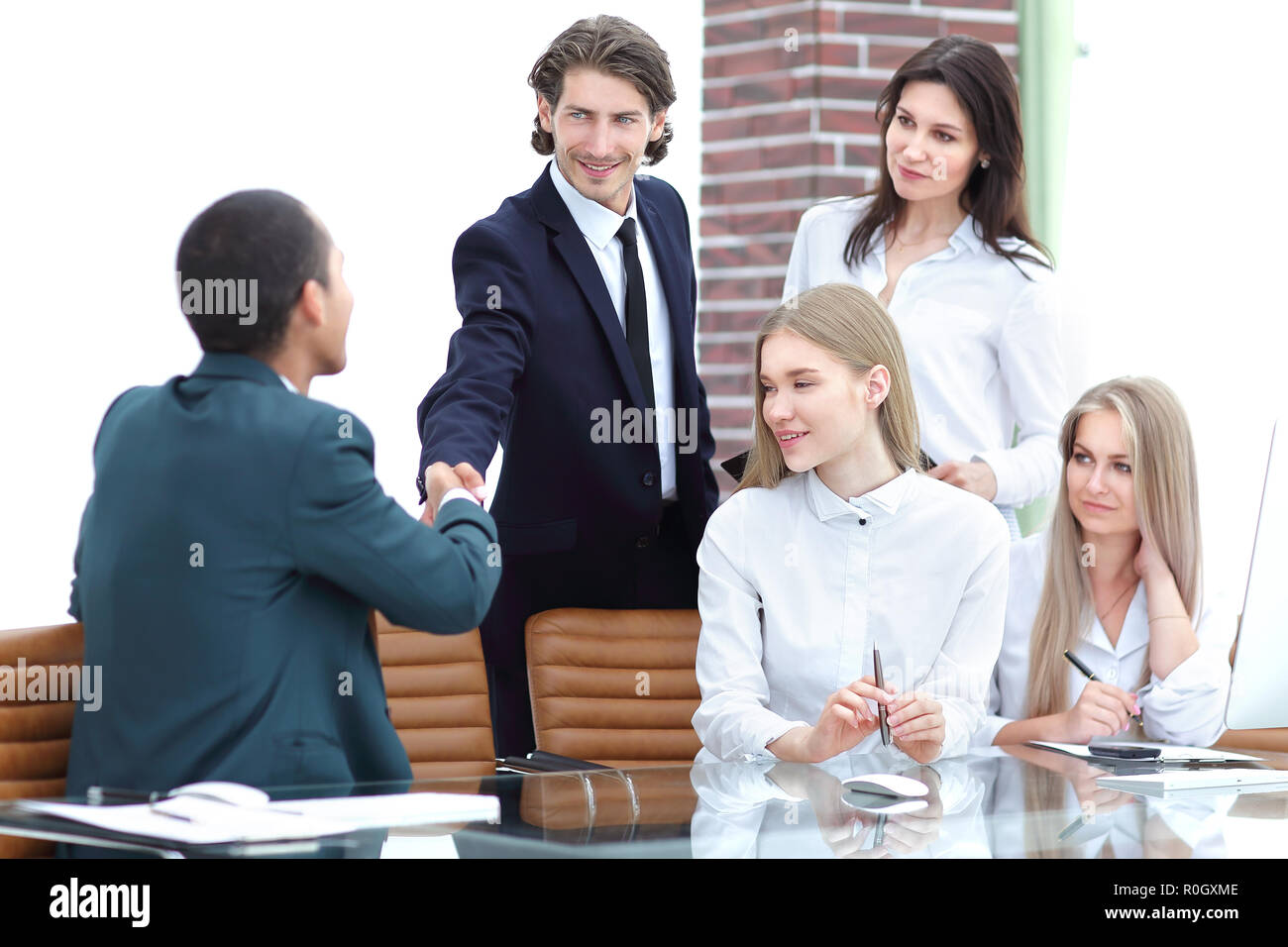 business partners conducting a workshop in the office Stock Photo - Alamy