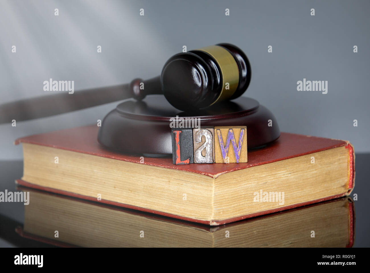 Law word from colored wooden letters Stock Photo - Alamy