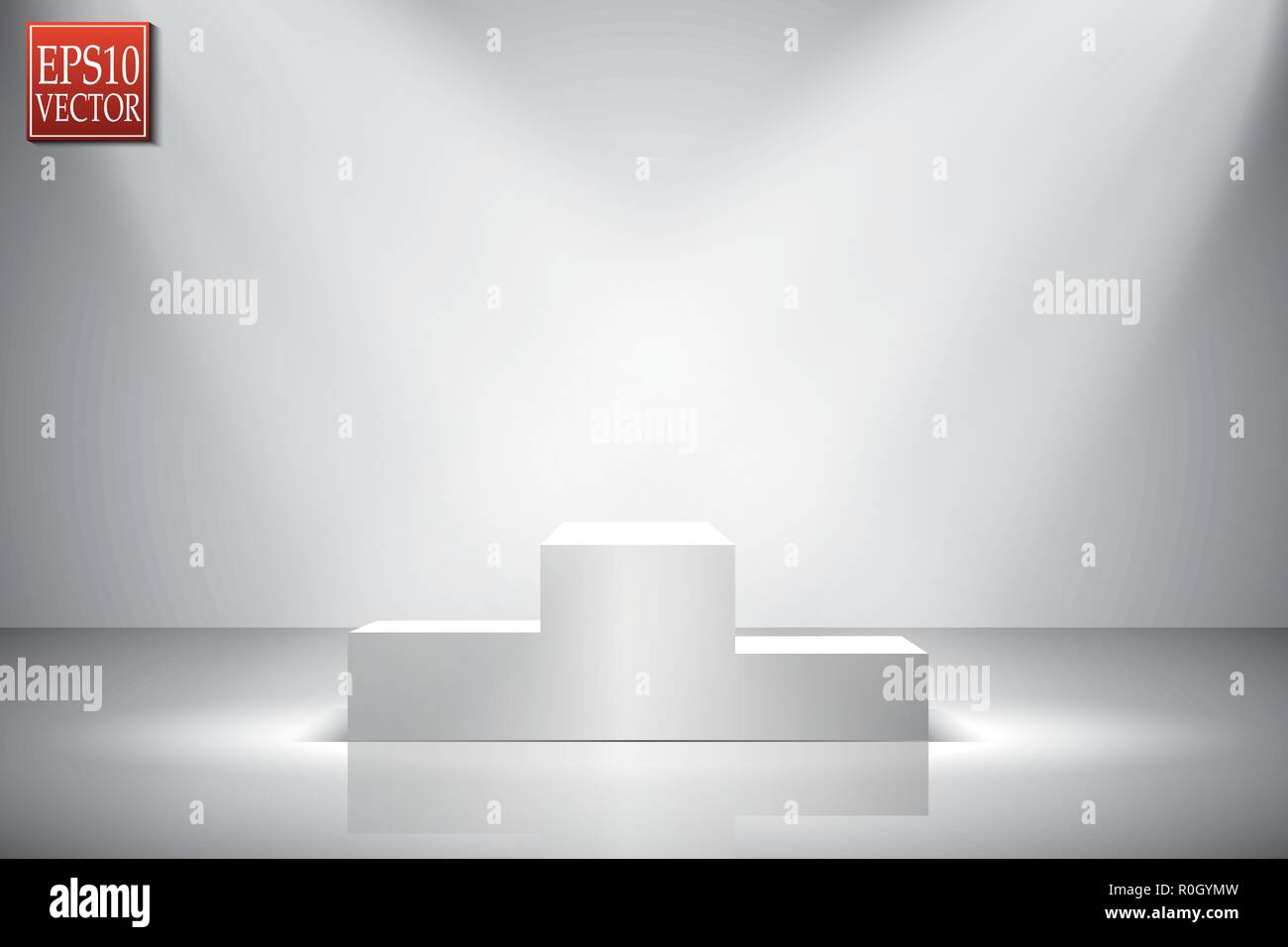 Empty winners podium with first, second and third place for award ...