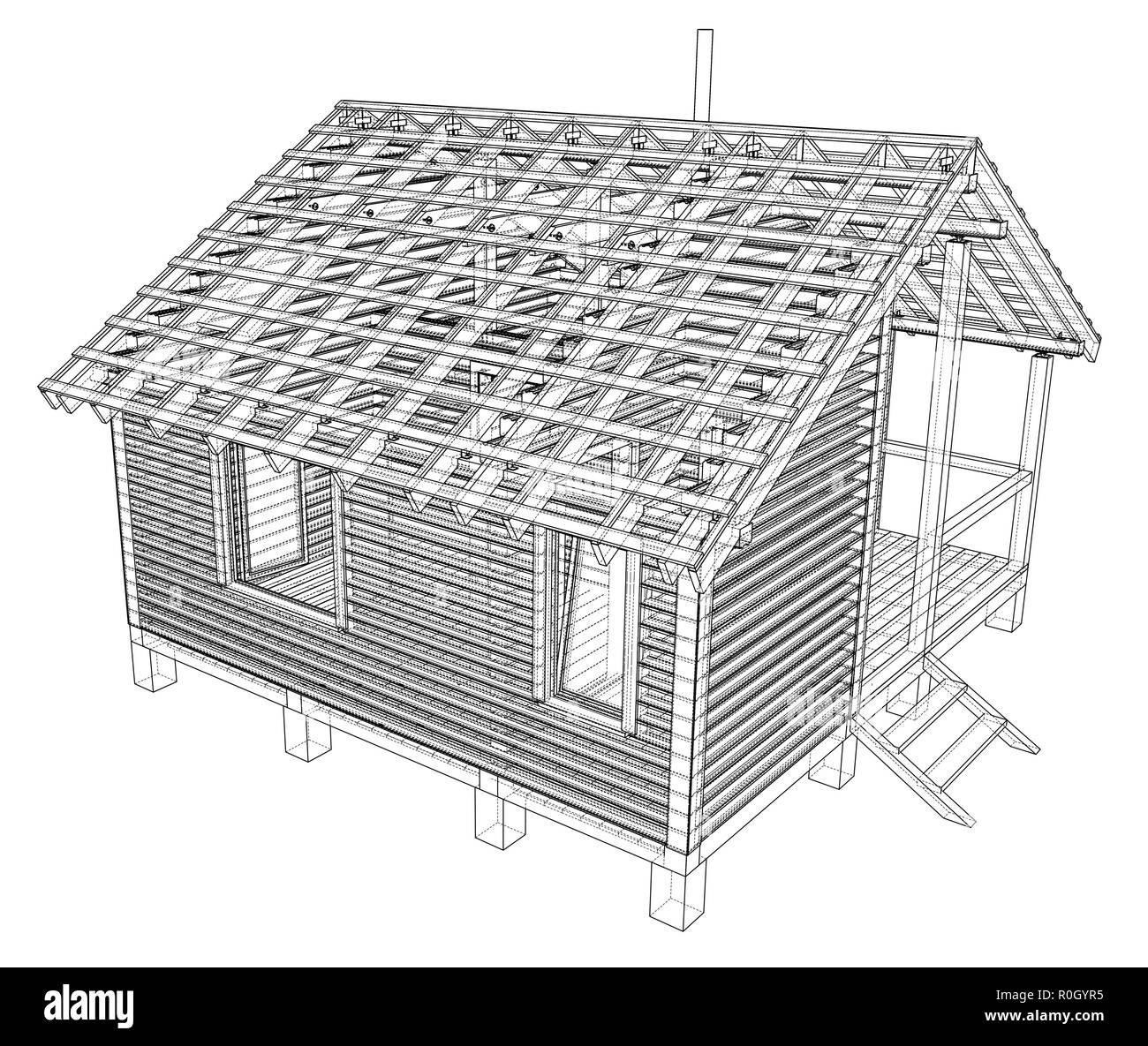 Sketch small house Stock Vector Images - Alamy