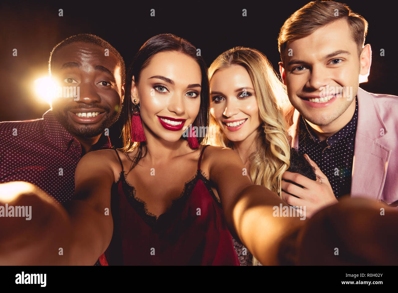 Group girls taking selfie social hi-res stock photography and images ...