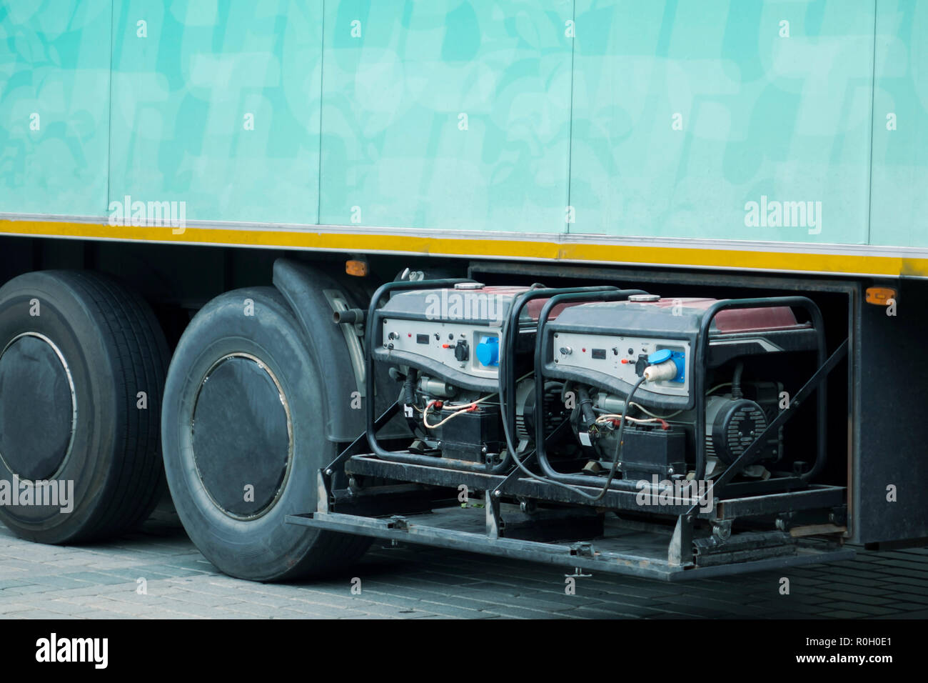built-in electric generator in truck Stock Photo - Alamy
