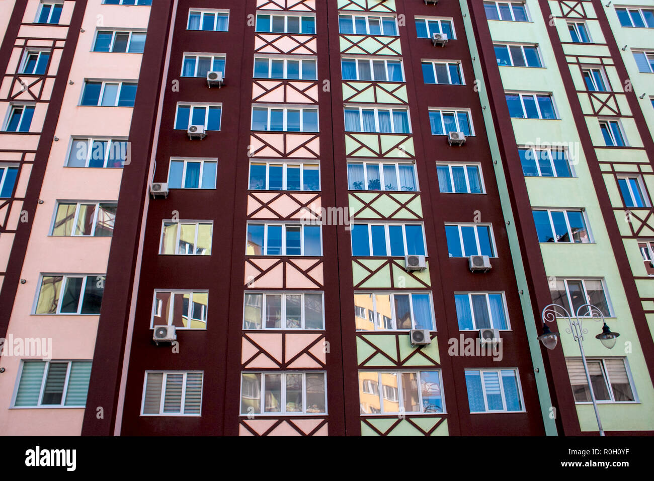 Modern architecture apartment's wall facade with windows Stock Photo ...