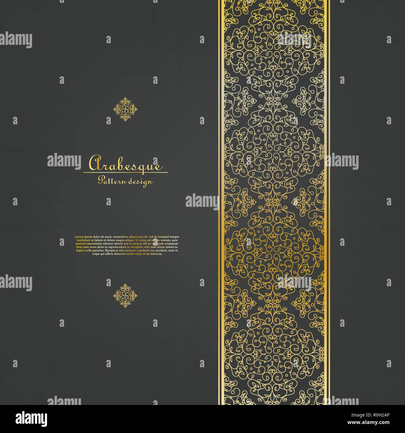 Arabesque abstract classic gold background border vector design Stock ...