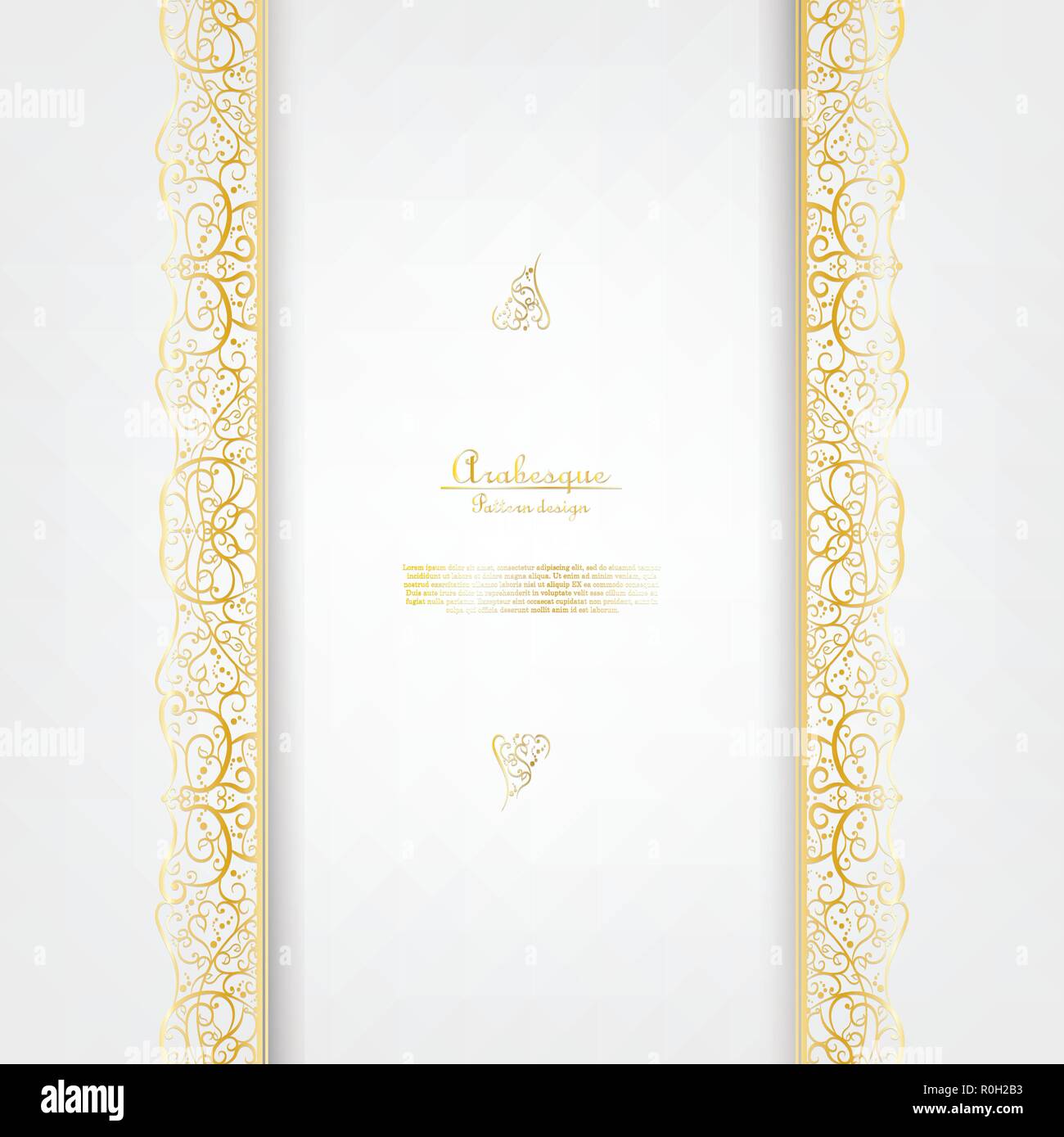 Arabesque abstract element classic gold background vector design Stock ...