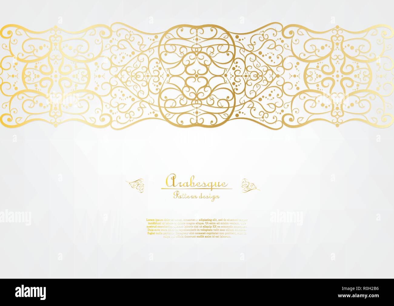 Arabesque abstract element gold background border vector design Stock ...