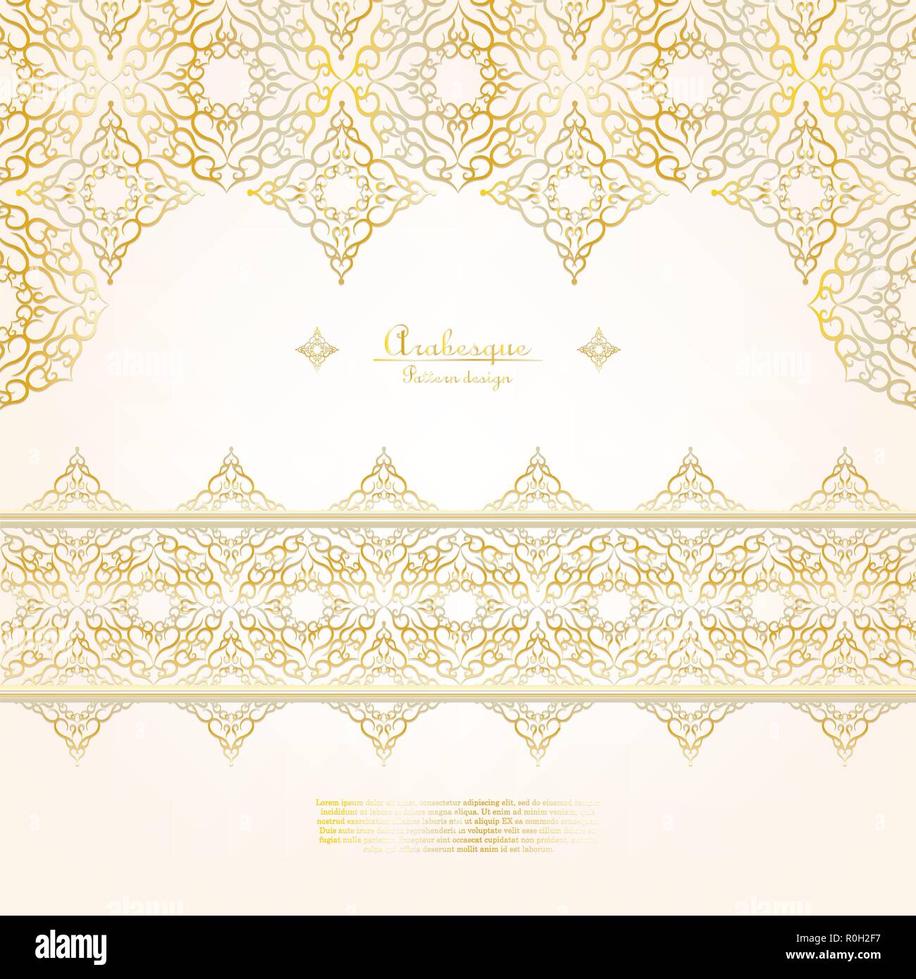 Arabesque pattern classic gold background vector design Stock Vector ...