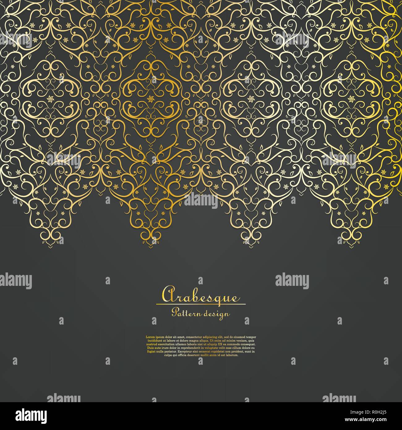 Arabesque vintagei element elegant classic gold background vector ...