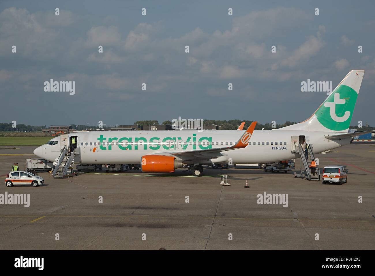 Transavia airliner at an airport Stock Photo - Alamy