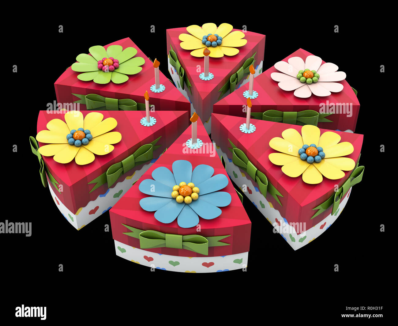 3d Illustration of Holiday triangle Cardboard Cake or pie Box ...