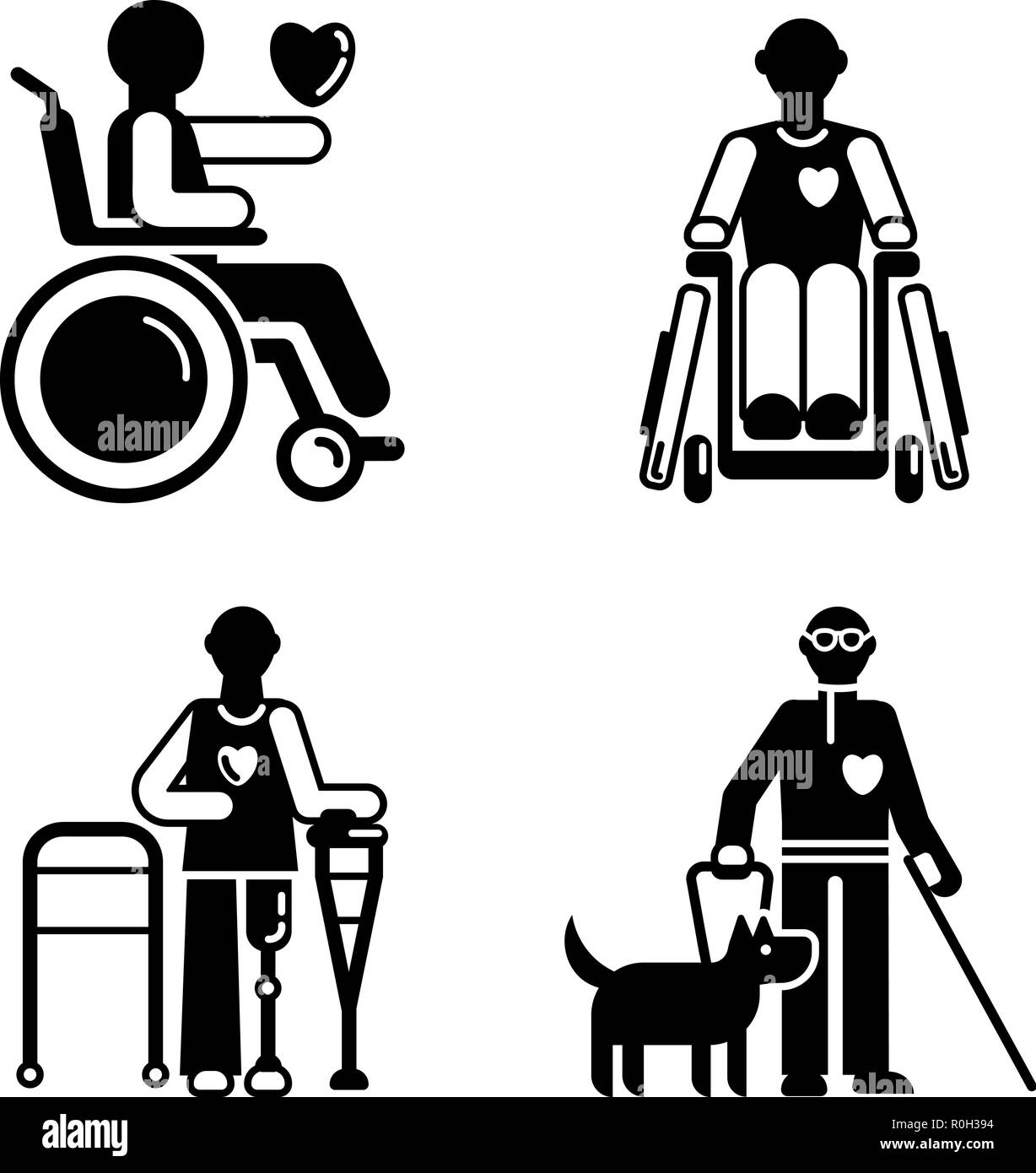 Disabled persons icon Black and White Stock Photos & Images - Alamy