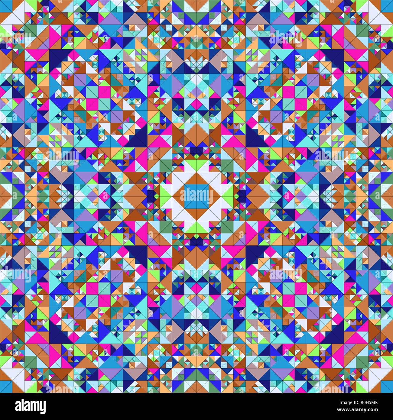 Colorful repeating kaleidoscope pattern background - abstract ethnic ...