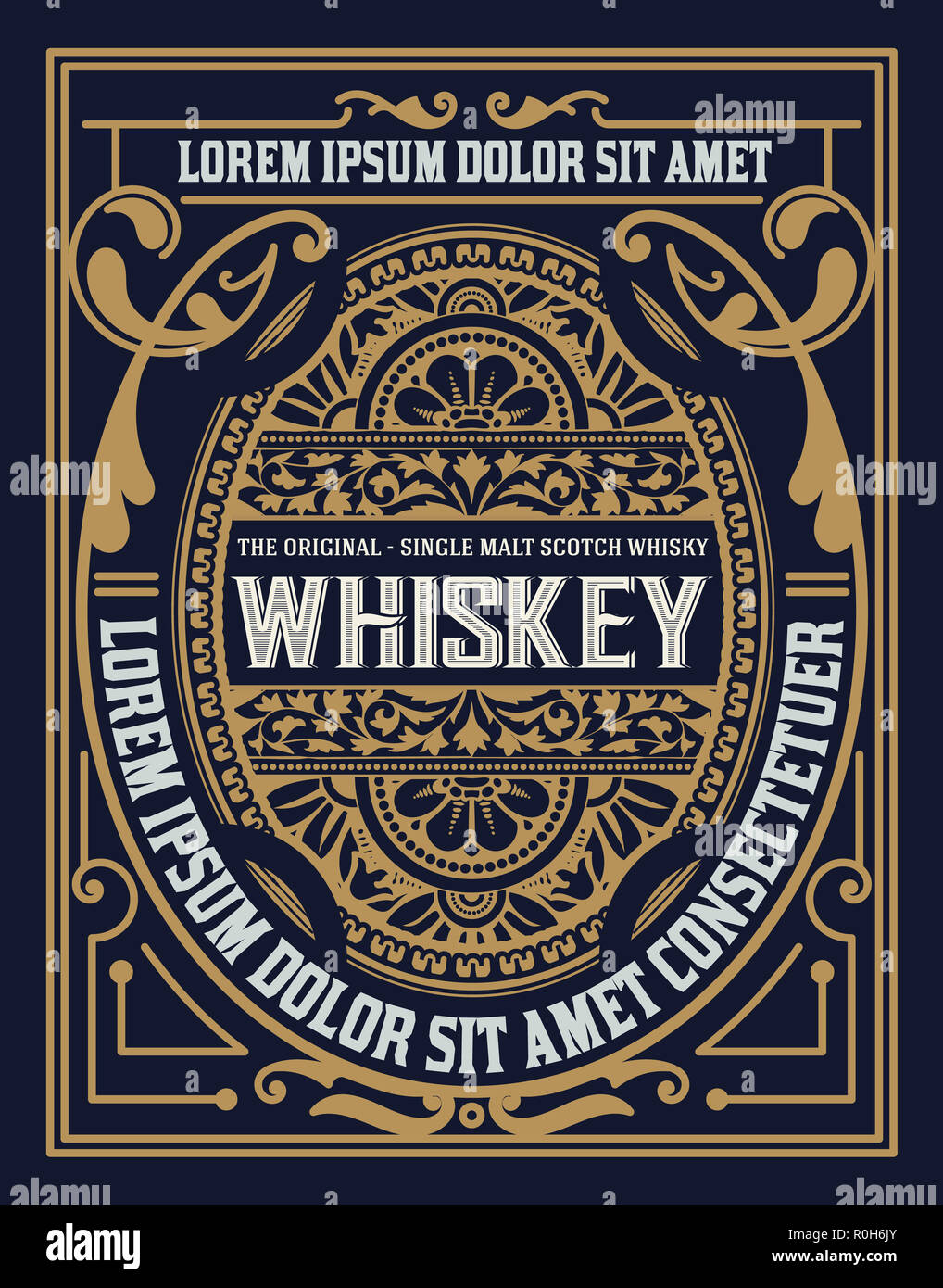 Whiskey label design. layered Stock Photo - Alamy