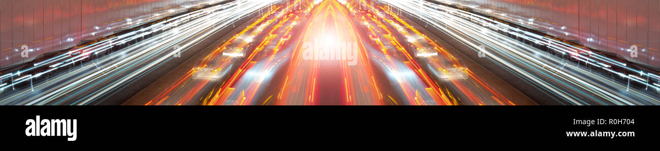 Light lines of car headlights Stock Photo - Alamy