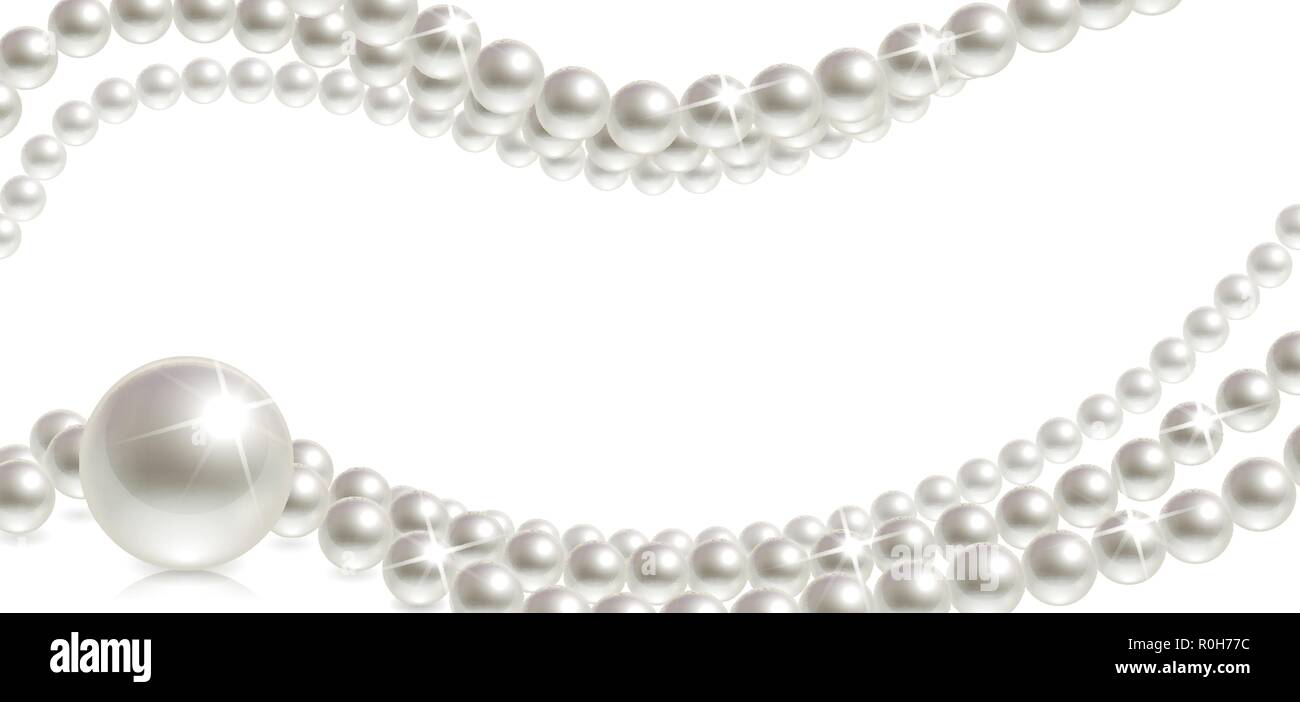 banner with pearls on a white background Stock Vector Image & Art - Alamy