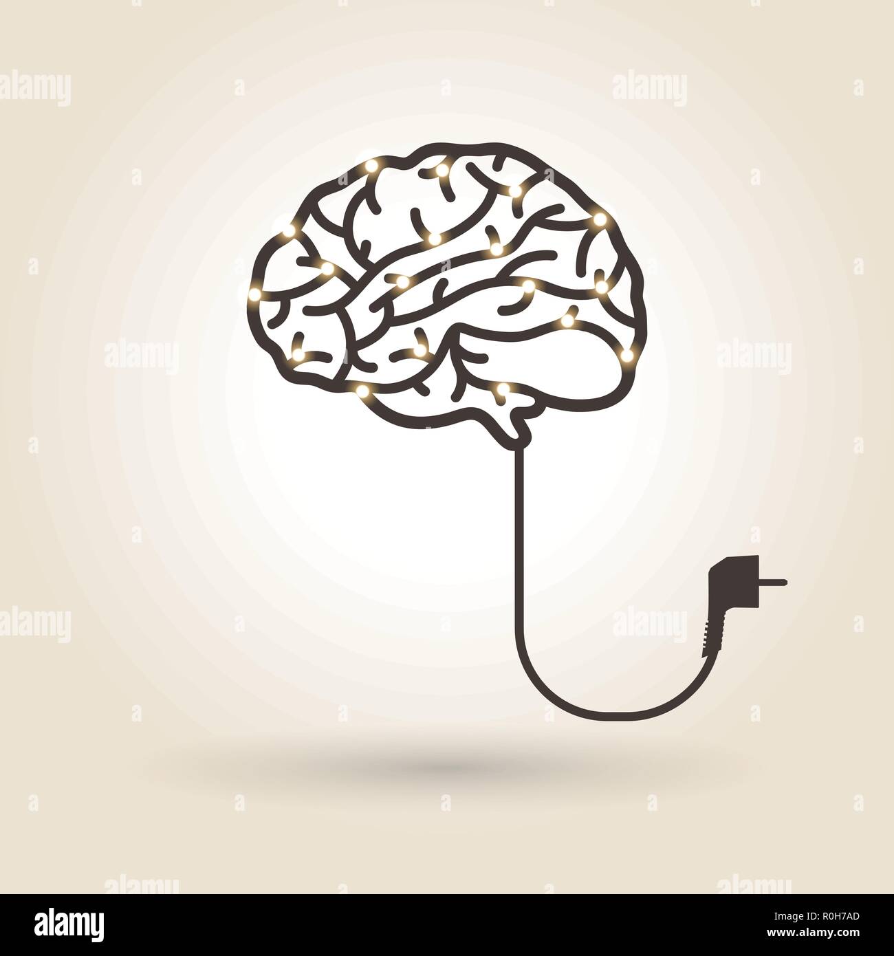 Electrical cable brain Stock Vector Images - Alamy