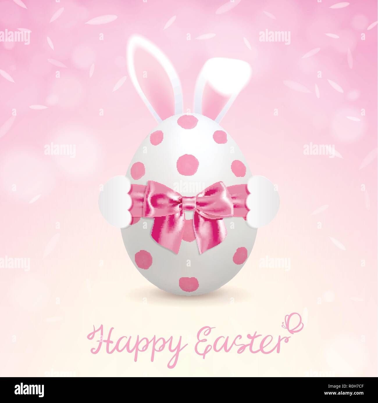 Pink easter egg ribbon pink Stock Vector Images - Alamy
