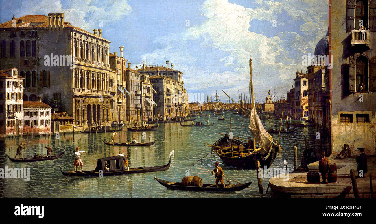 View of the Grand Canal looking toward the Punta della Dogana from ...