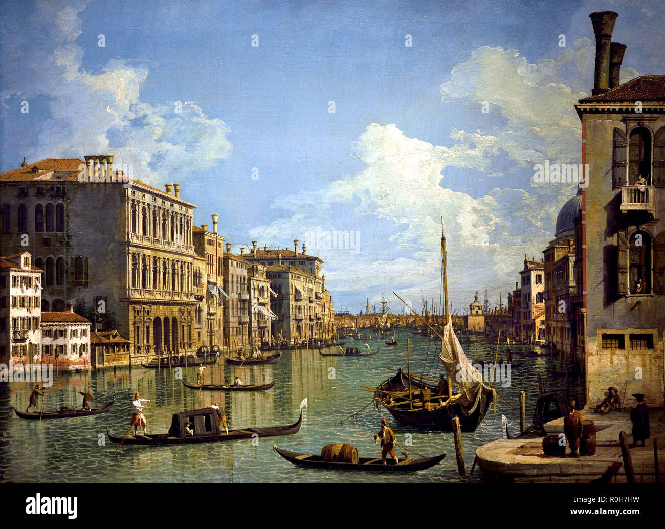 View of the Grand Canal looking toward the Punta della Dogana from ...