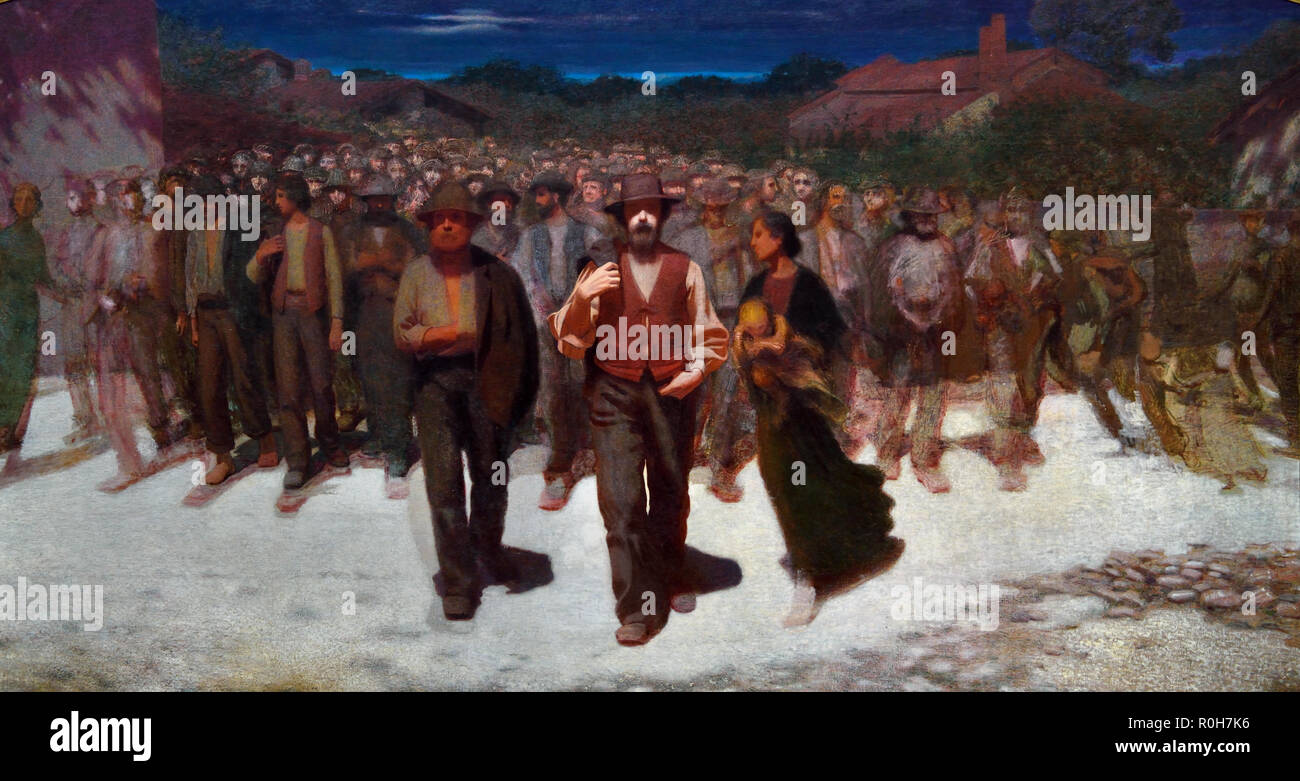 Human Flood ( Flood of striking labourers) 1895-1896, Pellizza da ...