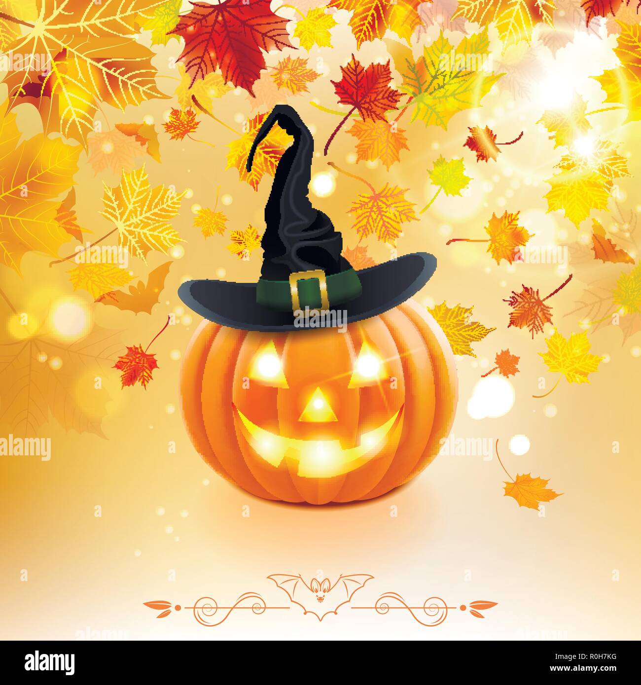 Pumpkin maple leaf on Stock Vector Images - Alamy