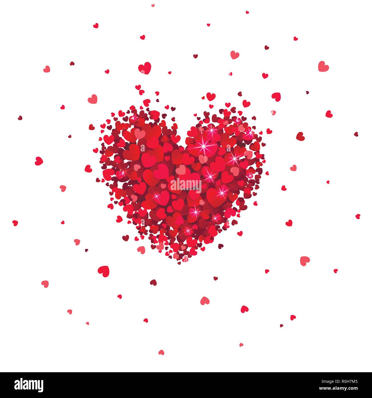 Red heart on group Stock Vector Images - Alamy