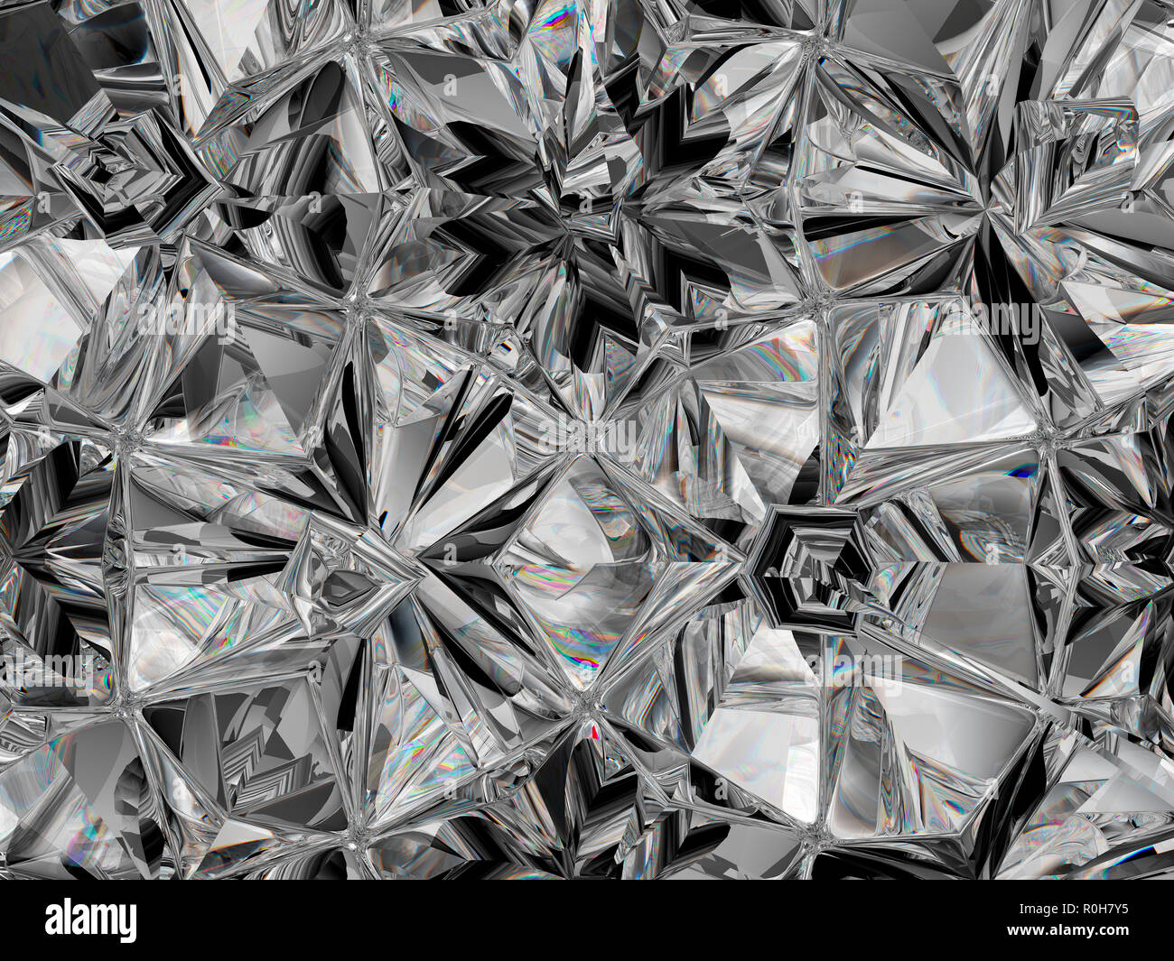 Precious Gemstone closeup texture and kaleidoscope. top view of round ...