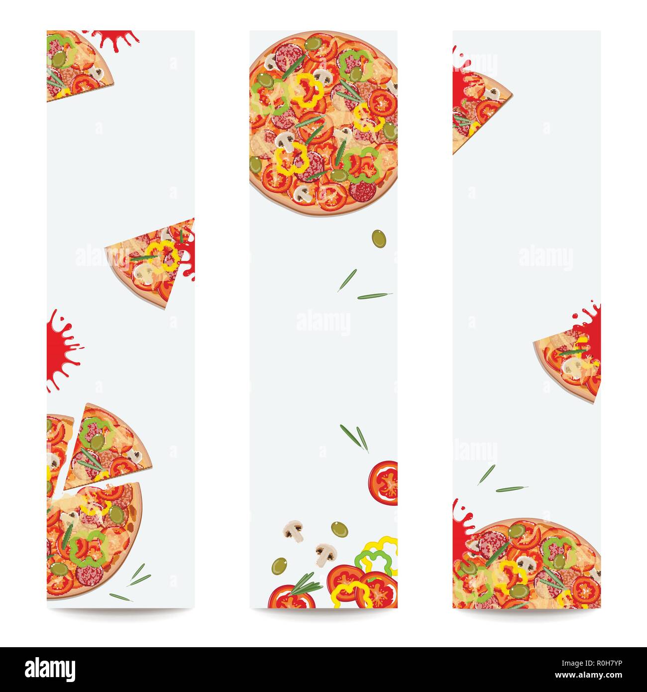 pizza set banners on white background Stock Vector Image & Art - Alamy