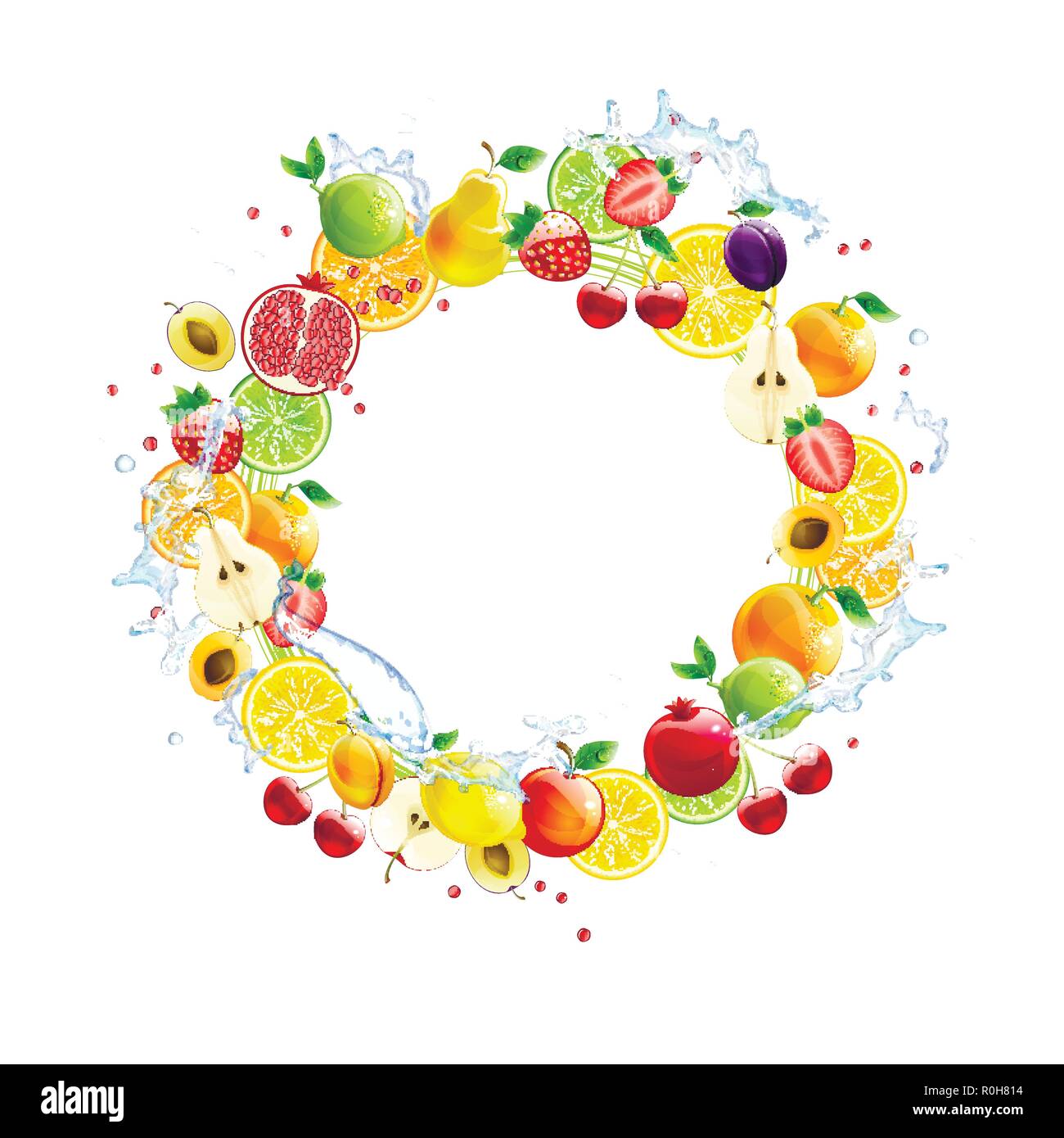 Fresh summer fruits apple Stock Vector Images - Alamy