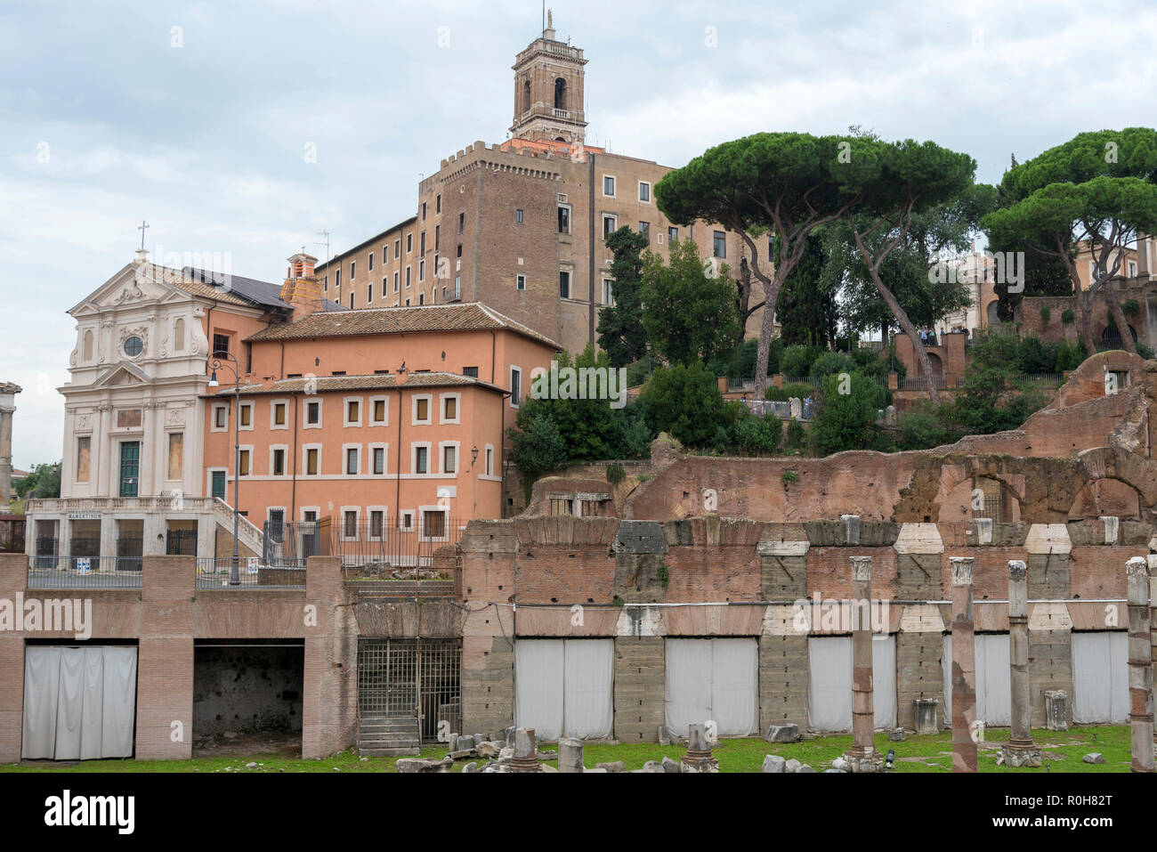 Residential, old houses in Rome near the city Hall of Italy. Attraction ...