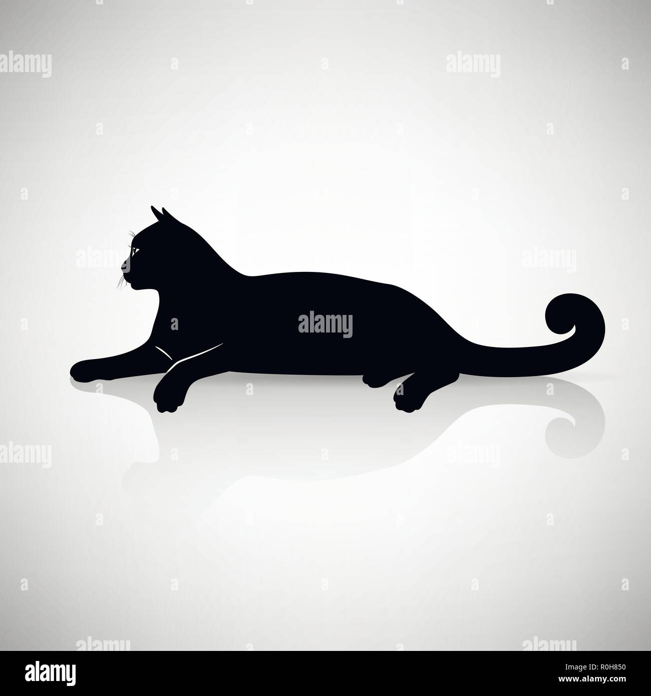 stylized reclining cat on a light background Stock Vector Image & Art ...