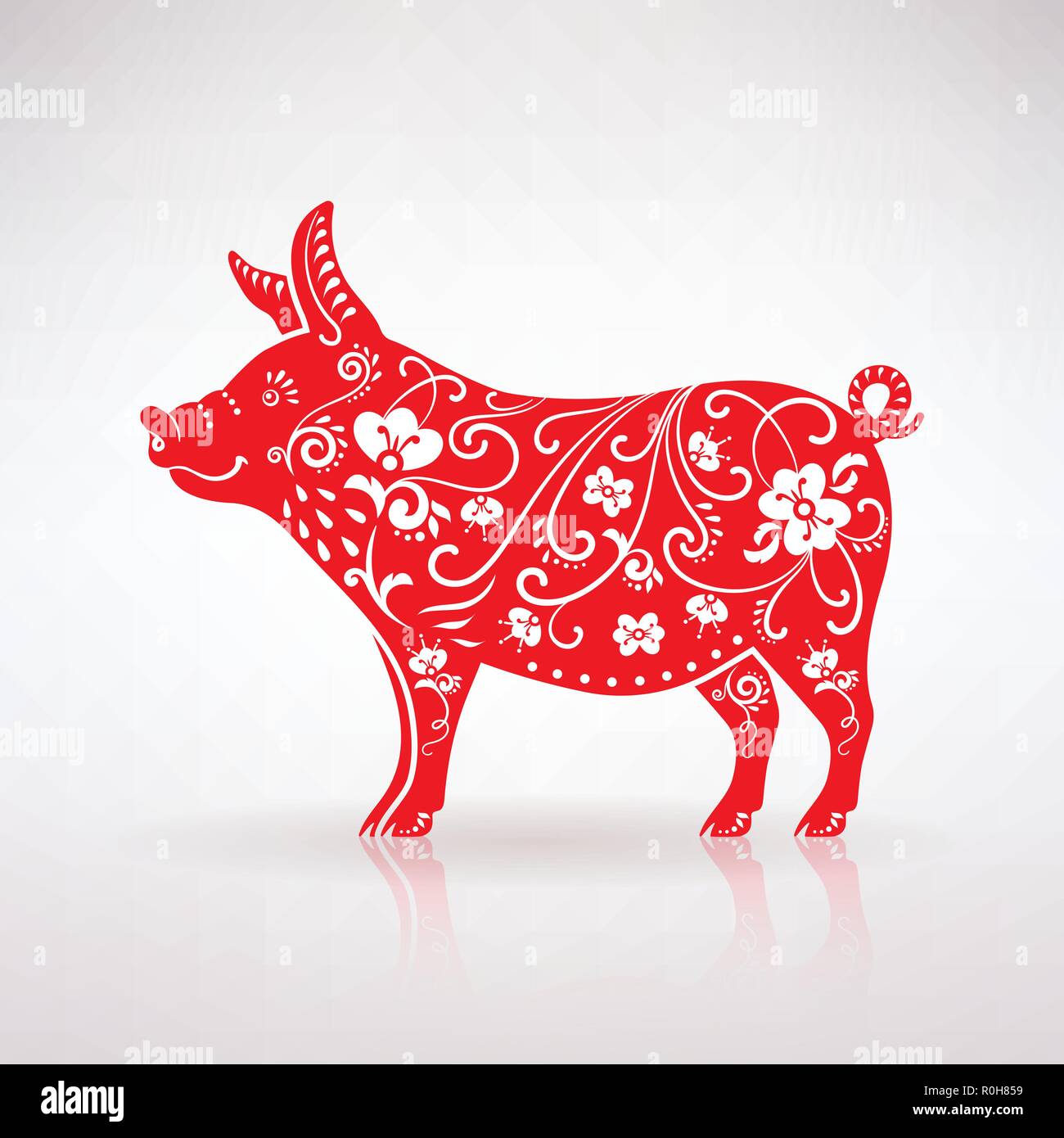 Red pig vector vectors Stock Vector Images - Alamy