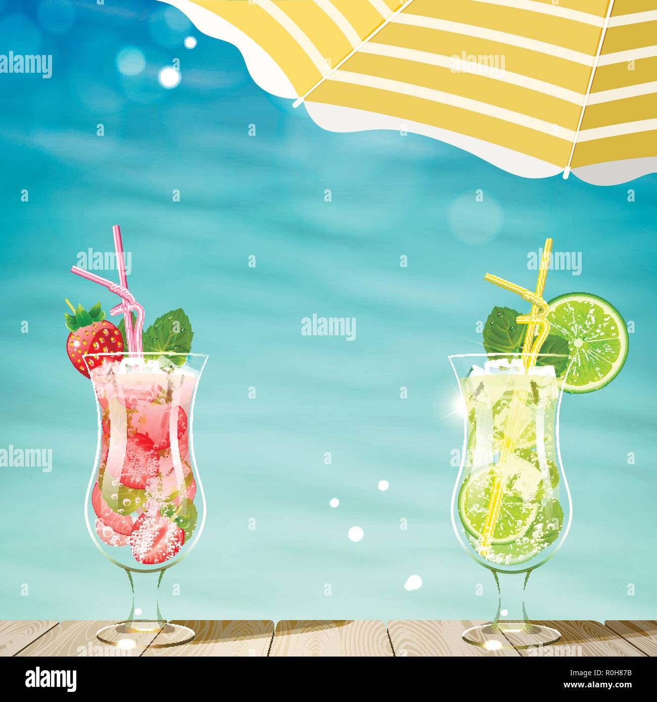 tropical background with fresh cool cocktails Stock Vector Image & Art ...