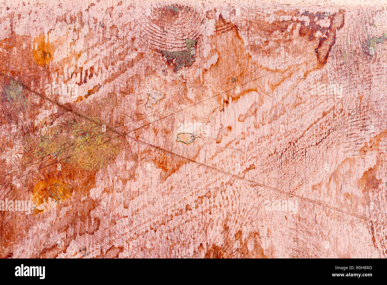 Scratched dirty dusty copper plate texture, old metal background ...