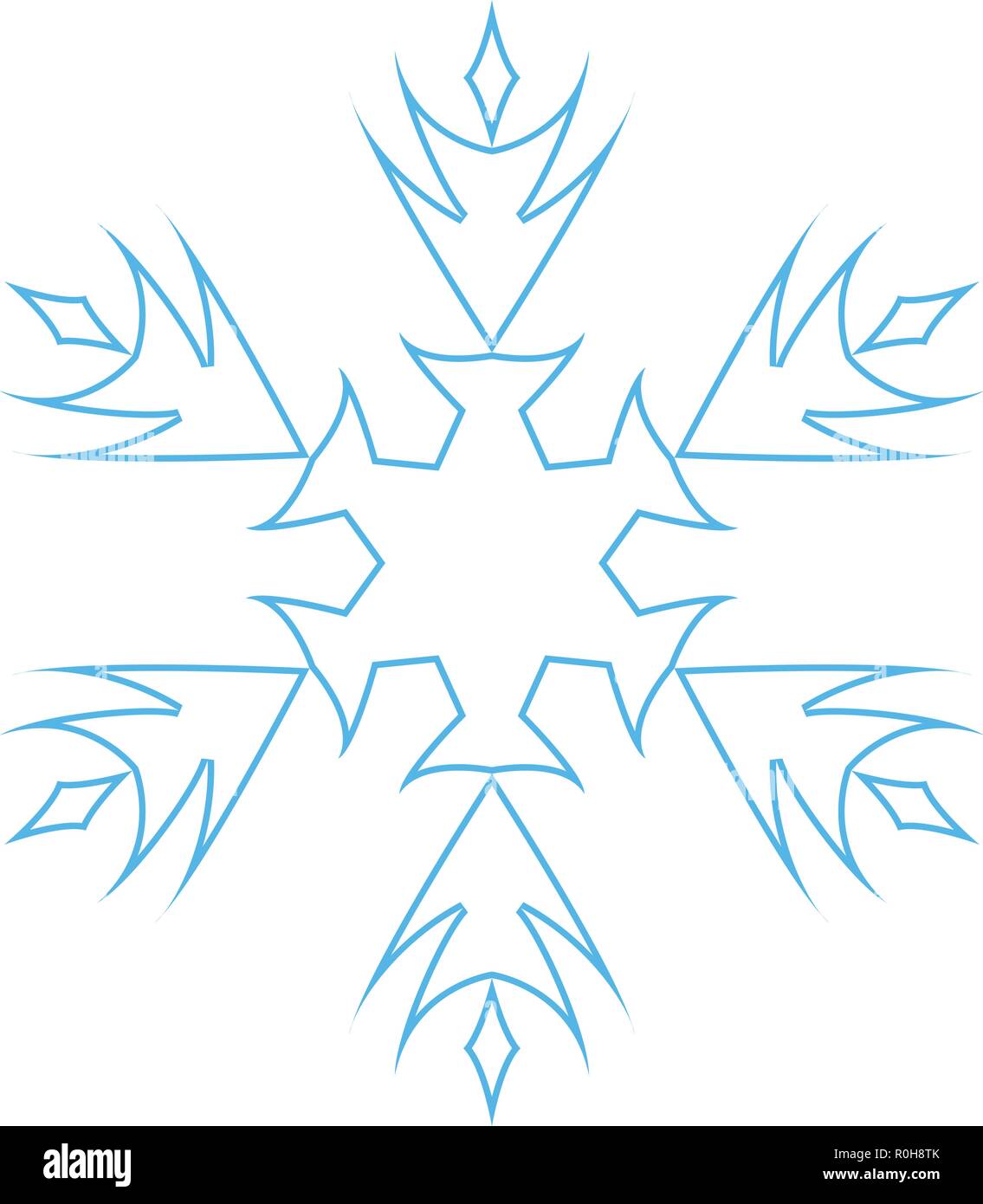 Snowflake ornate. Blue on white. Vector illustration Stock Vector Image ...